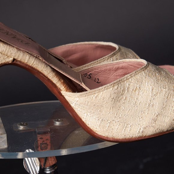 joseph larose | Shoes | 95s Linen And Jeweled Heel Springolaters Heels ...